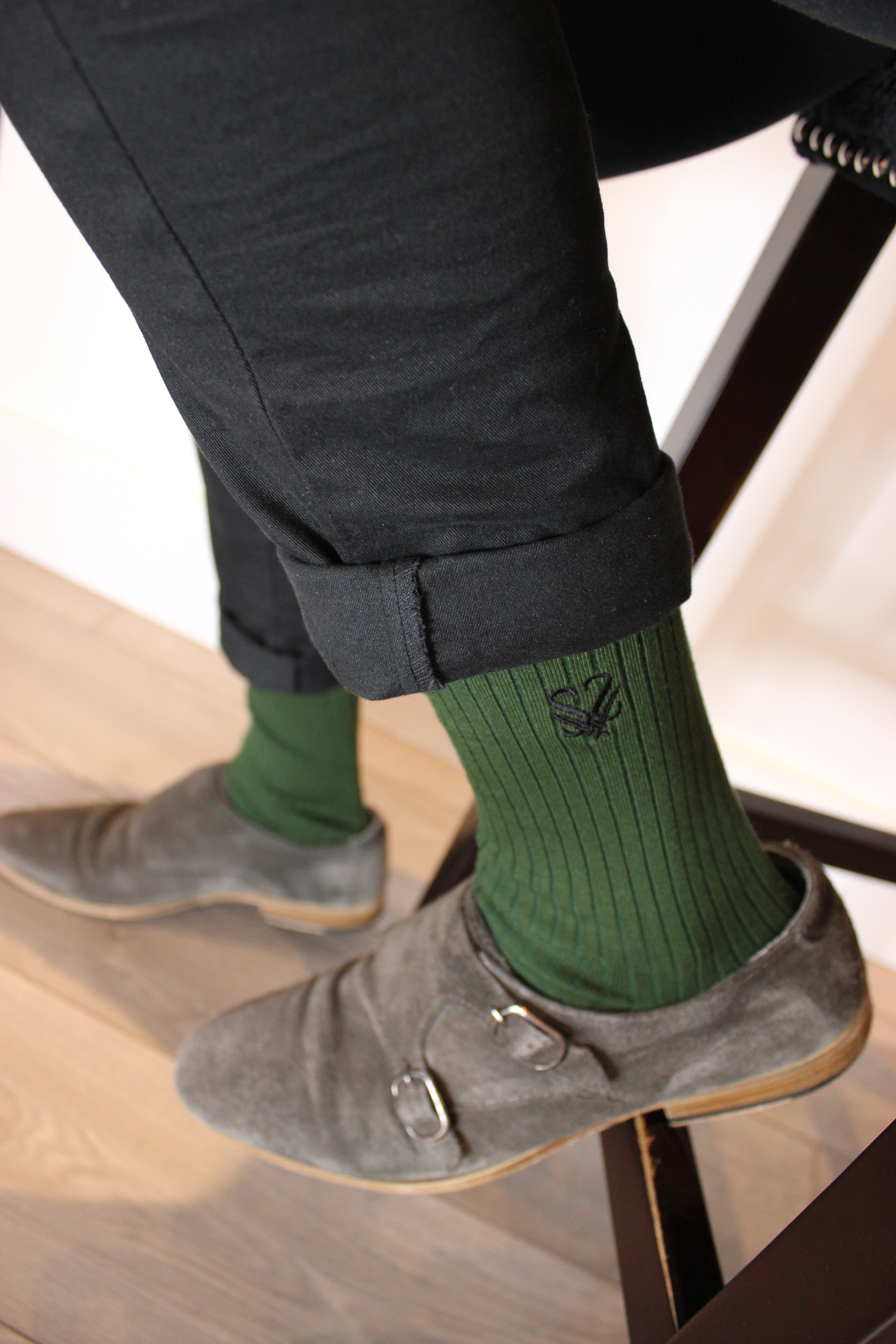 Putting Green Ribbed Bamboo Men's Socks | The Duke | Sirluxe Socks