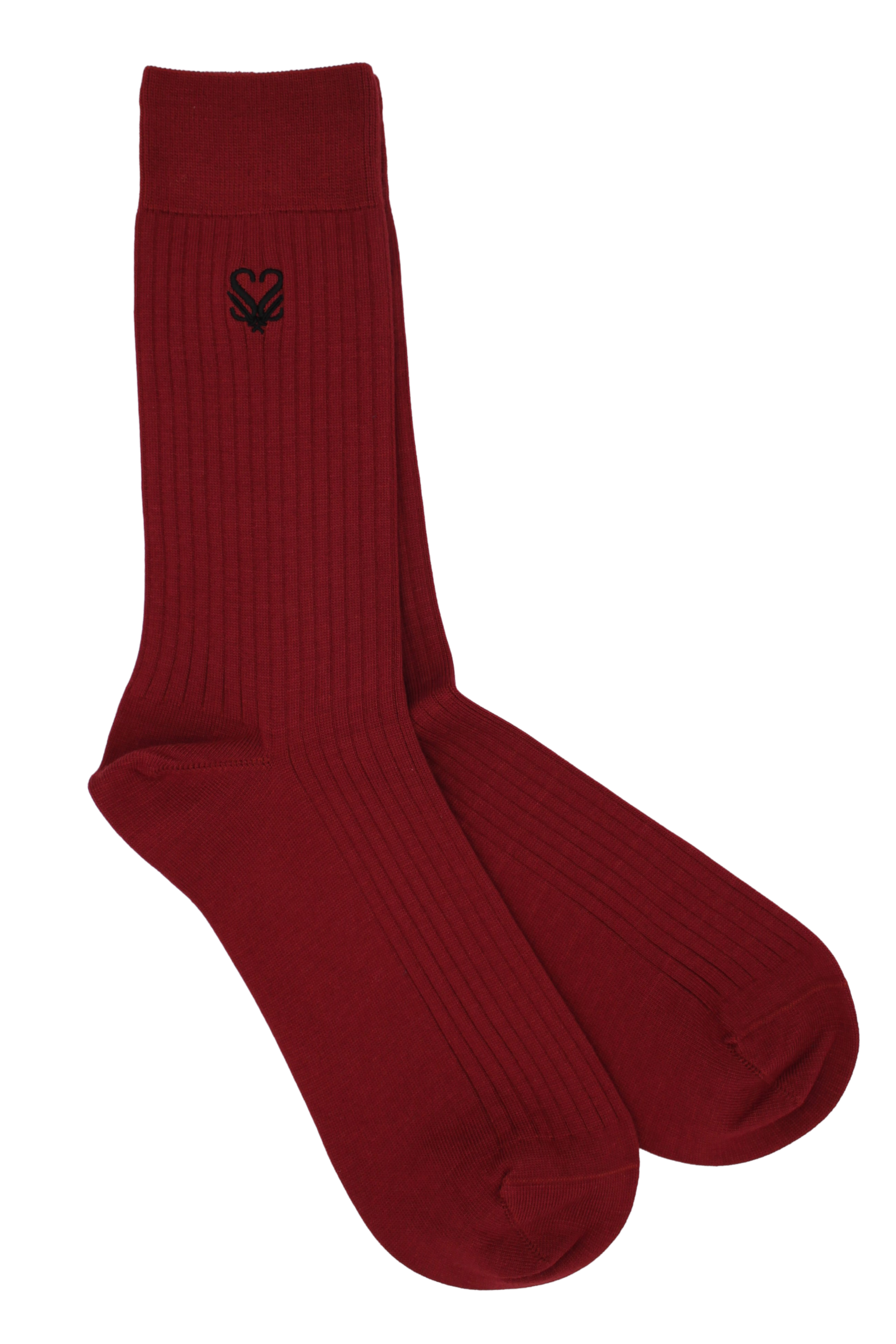 Merlot Red Ribbed Bamboo Men's Socks | The Duke | Sirluxe Socks
