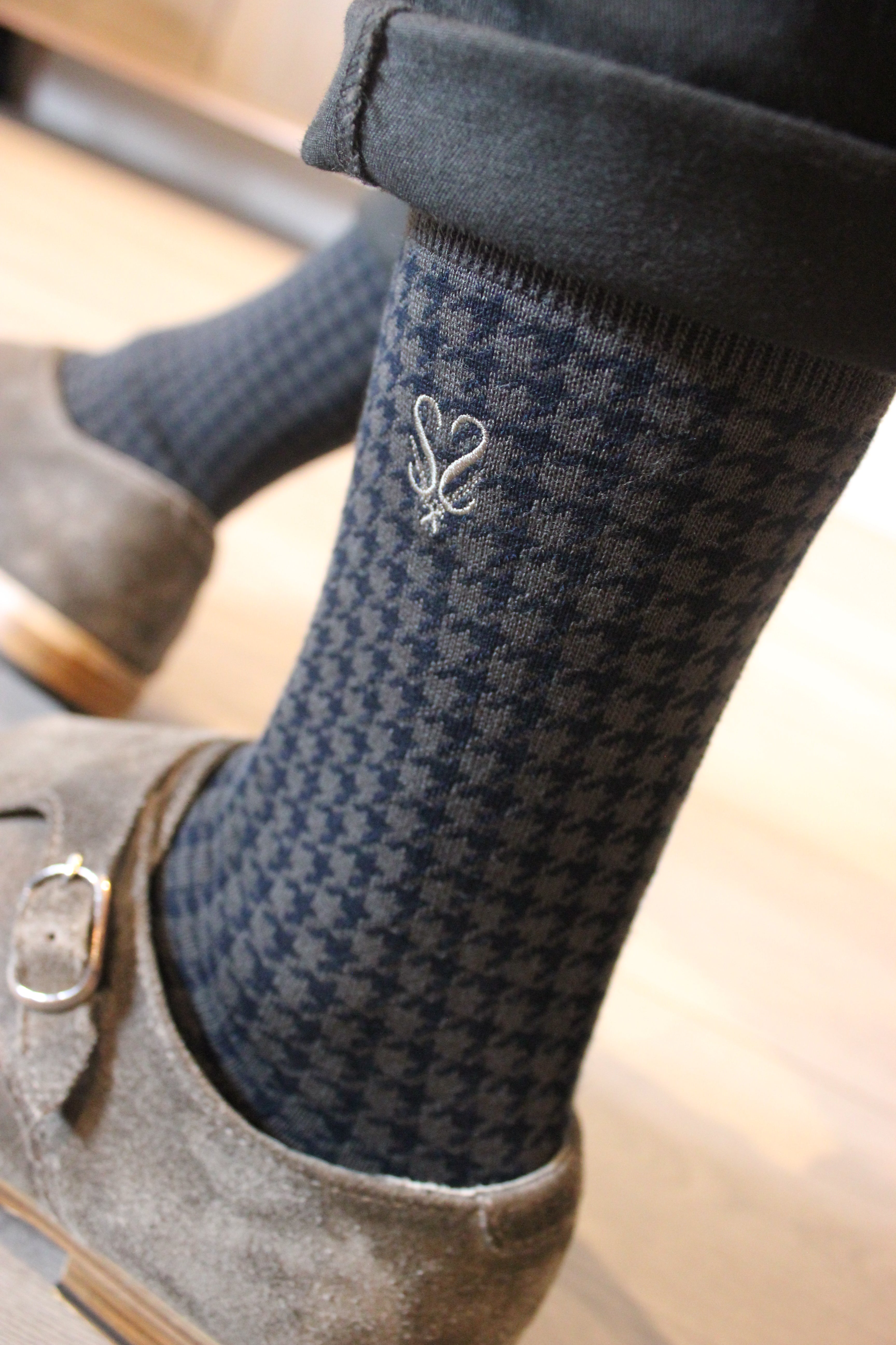 "Just Baron" Houndstooth Bamboo Socks Gift Box Set | Sirluxe Socks